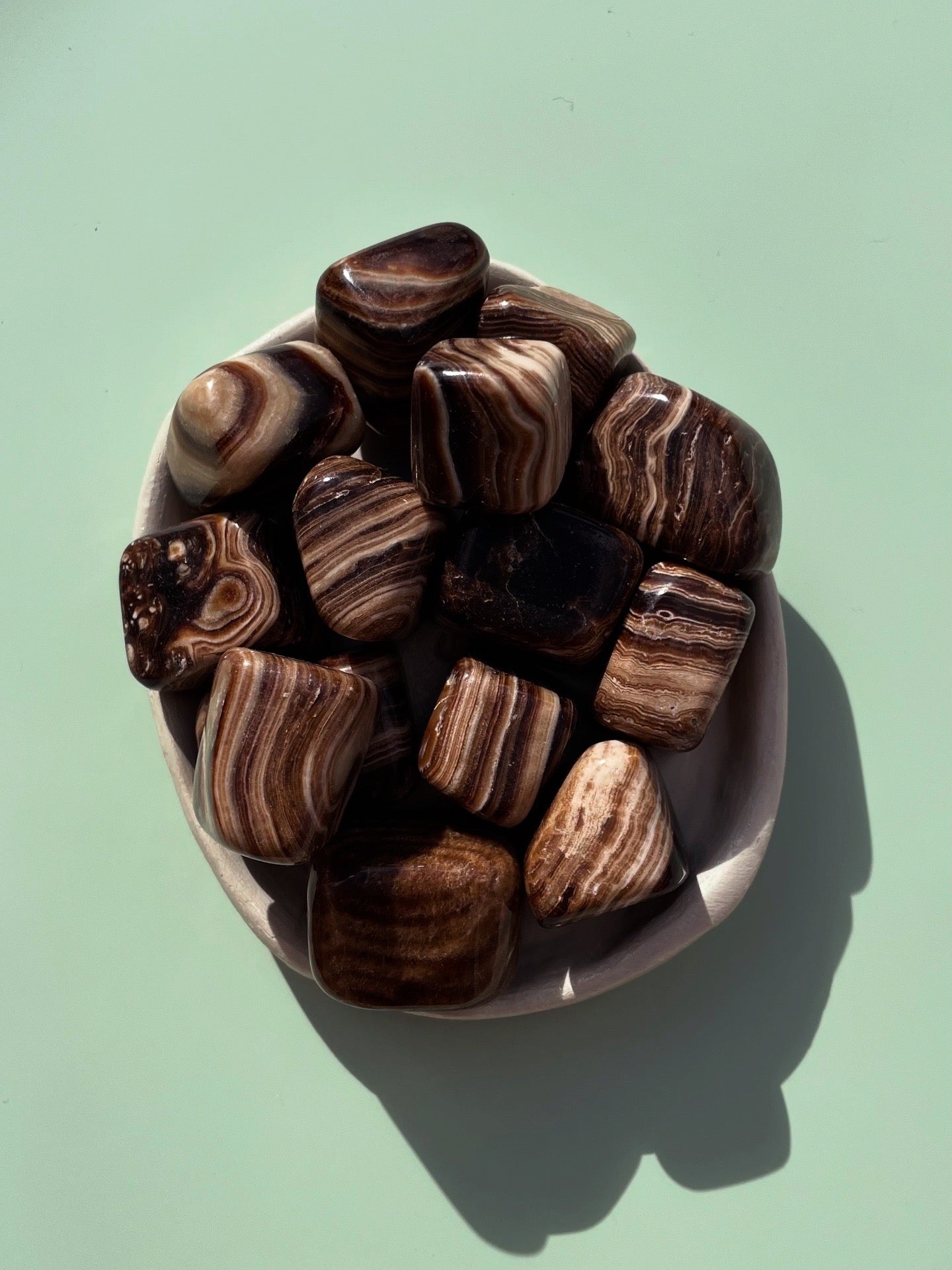 Chocolate Calcite Tumbled Stones – Crystal Hideaway